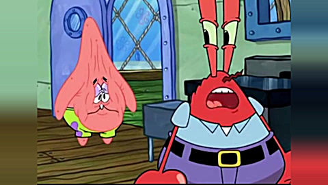 《海绵宝宝》最诡异这段, 海绵宝宝派大星章鱼哥蟹老板都变鬼脸了