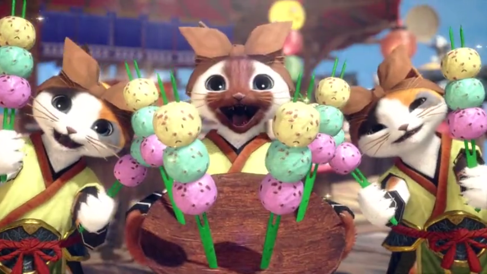 《怪物猎人崛起:曙光》“猫饭”过场动画演示公布