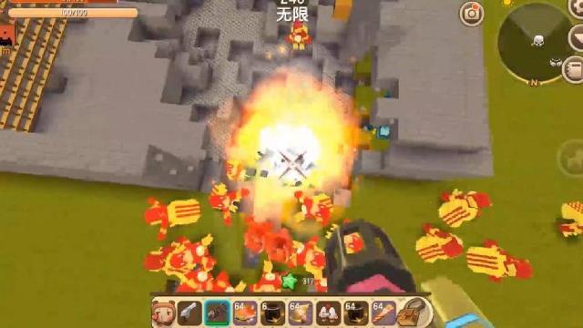 迷你世界:大战999个闪电侠,火箭筒威力太猛了,把我都炸上天了