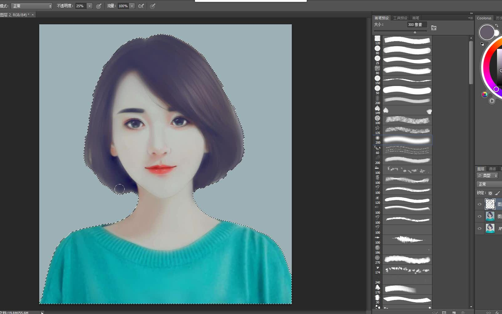 【ps手绘】唯美手绘头像插画教程ps教程手绘头像逼真手绘-大光圈资源