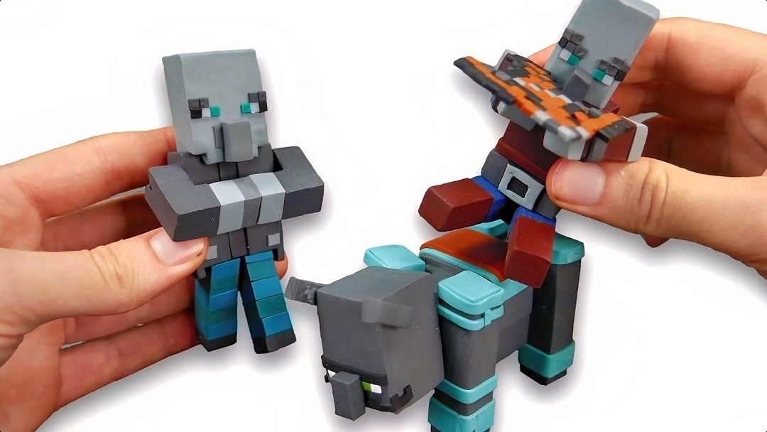 DIY:软泥制作我的世界掠夺者之村民,制作功能强大,超厉害