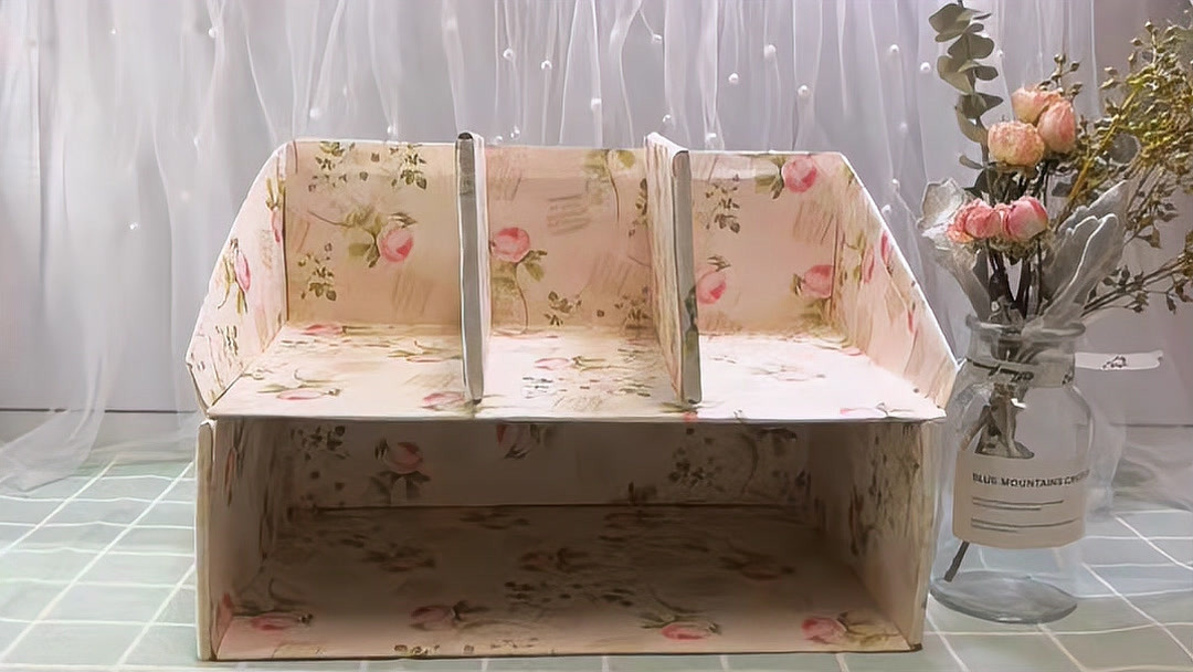 鞋盒简单改造成双层收纳盒,容量大可收纳多种物品,简单实用!