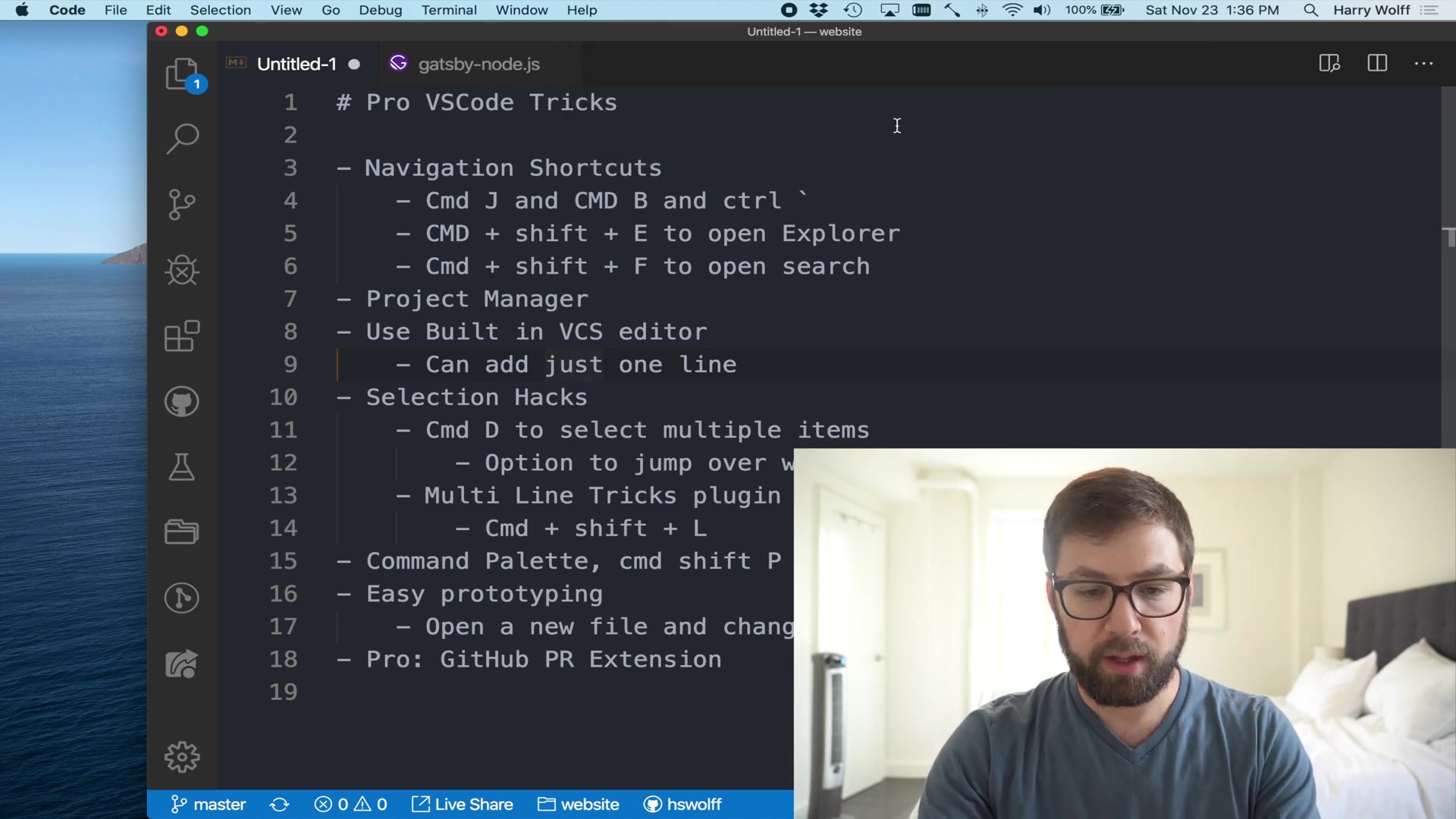 Pro VSCode Tricks 快捷键 三倍速敲代码
