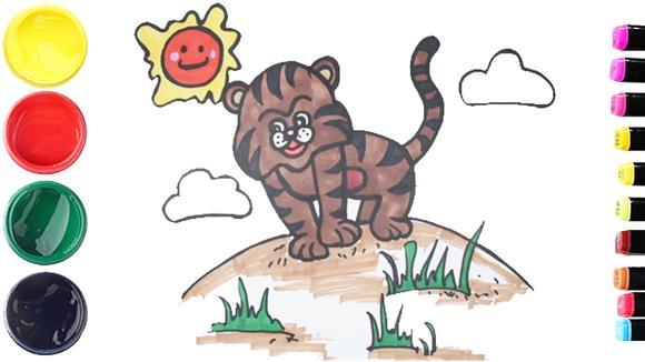 简笔画老虎简笔画图片大全儿童画幼乐园画画作业简笔画学英语