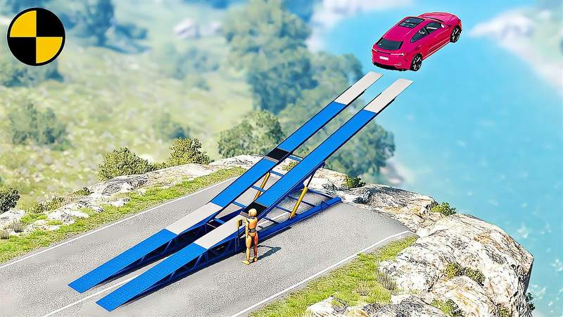 车祸模拟器:大桥断裂 村长自制过桥神器 老司机前去应战
