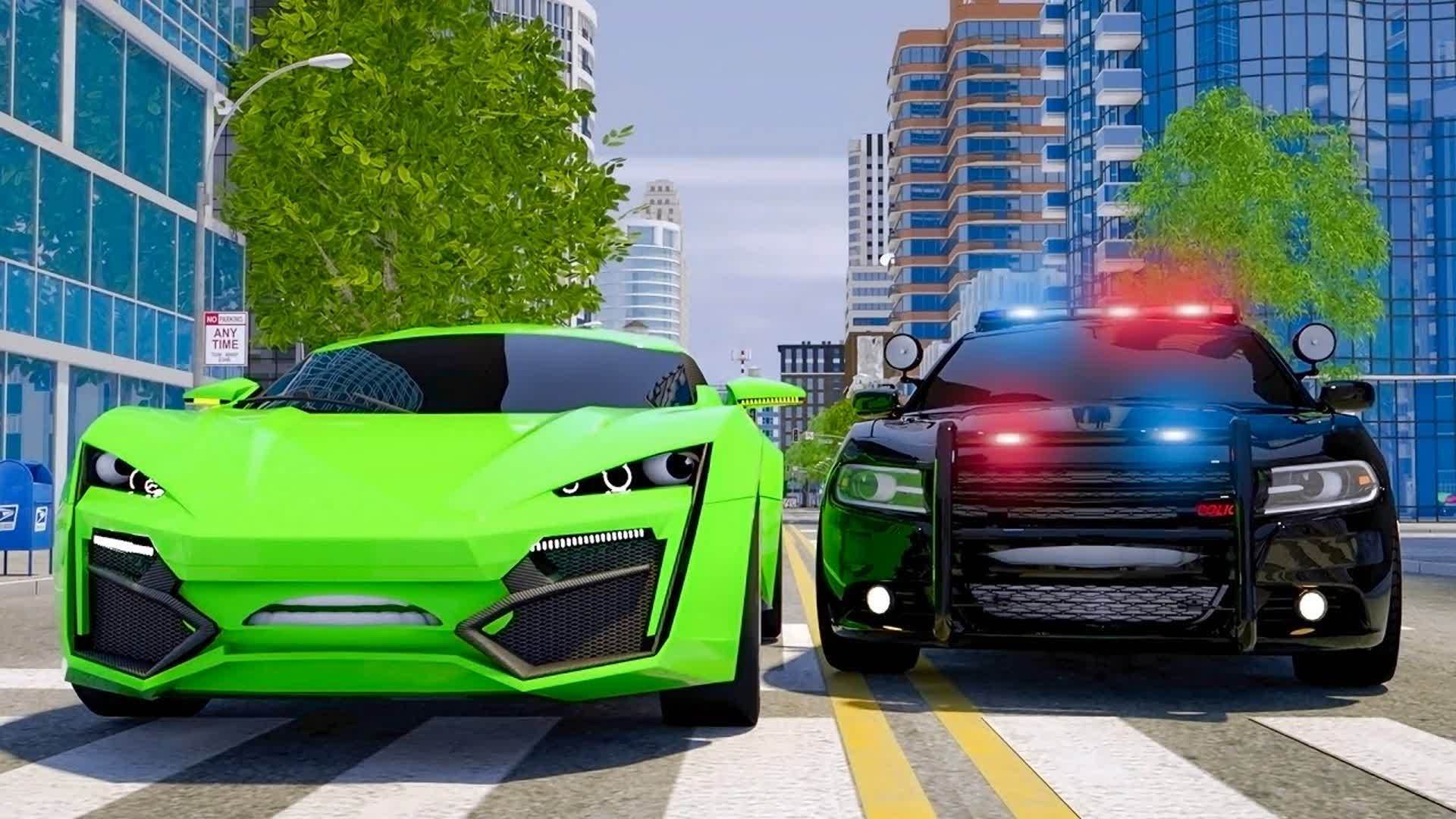 汽车动画片:警车追捕坏蛋,能成功吗?