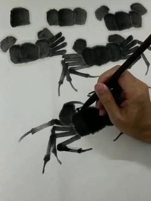 水墨国画螃蟹画法