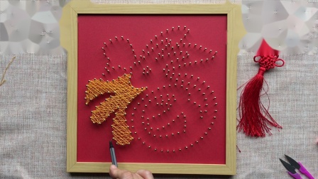 兔年福C款钉子绕线画视频教程