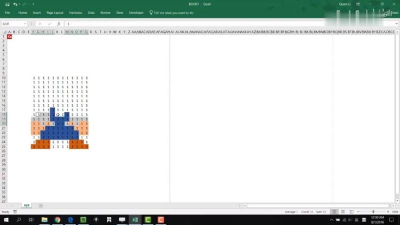 教你用Excel画一个马里奥!