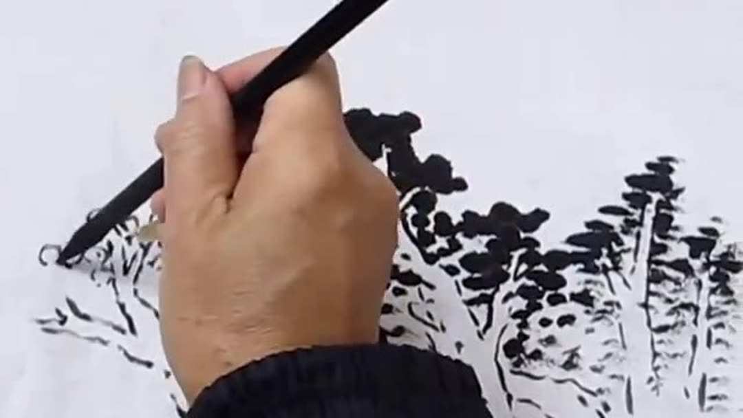 中国画第一集，山水画画法视频，技能技法篇
