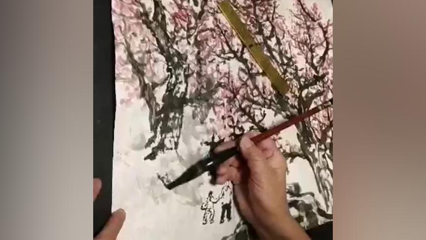 我们穷其一生追求的幸福,实际上非常简单#国画 #山水画 #水墨画
