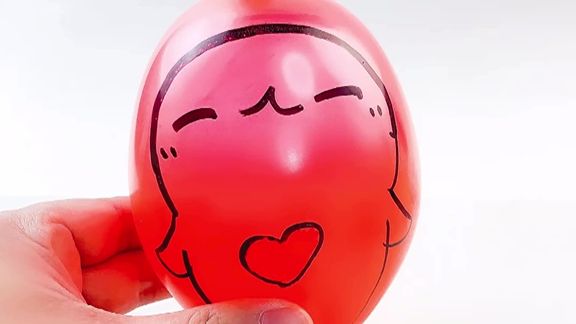 自制气球不倒翁,简单几步制作,不一样的气球玩法