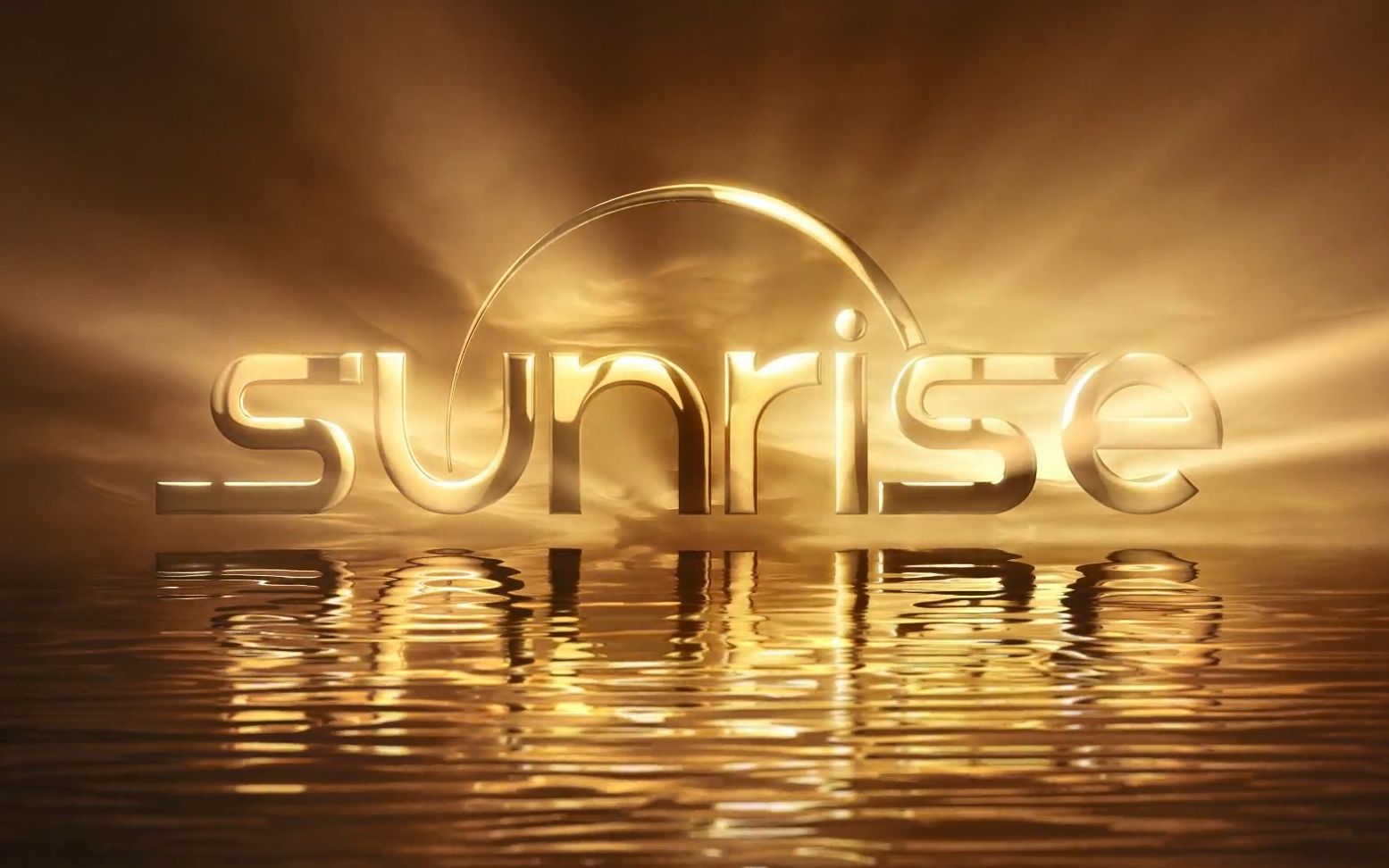 AE模板-海面太阳升起水面倒影的金色发光公司企业品牌商品店铺标志...