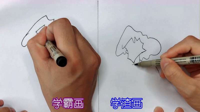 学渣学霸画蜡笔小新妈妈,差距真大,美伢看到学霸画的估计要气炸