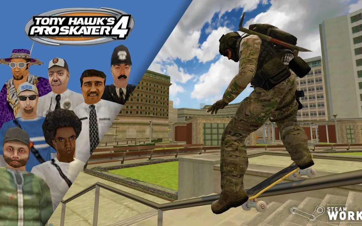 CSGO,但是托尼·霍克职业滑板4 | KZ创意工坊地图 自带NPC任务