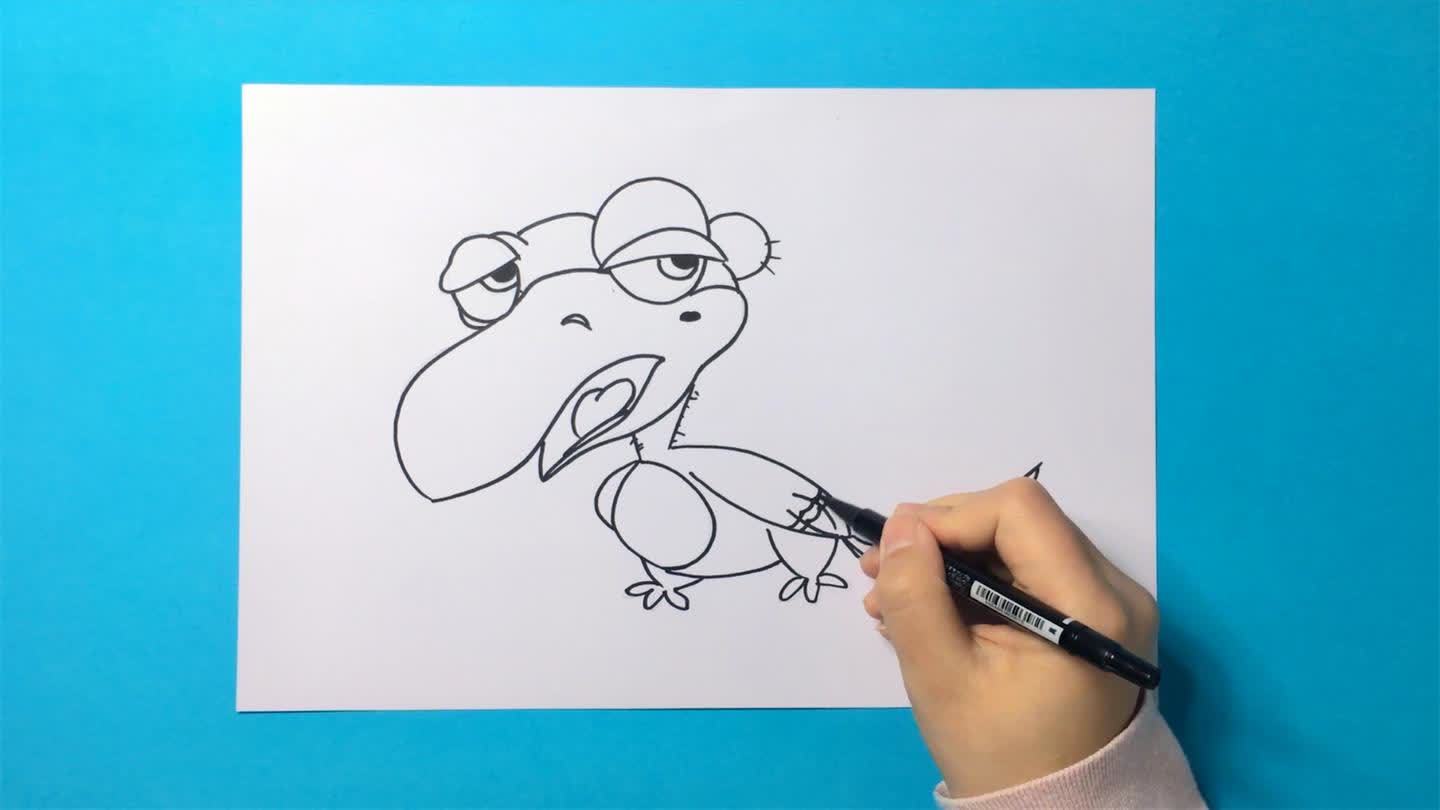 博卡简笔画:小鸟好可爱呀,有一双大眼睛,大家一起画小鸟吧