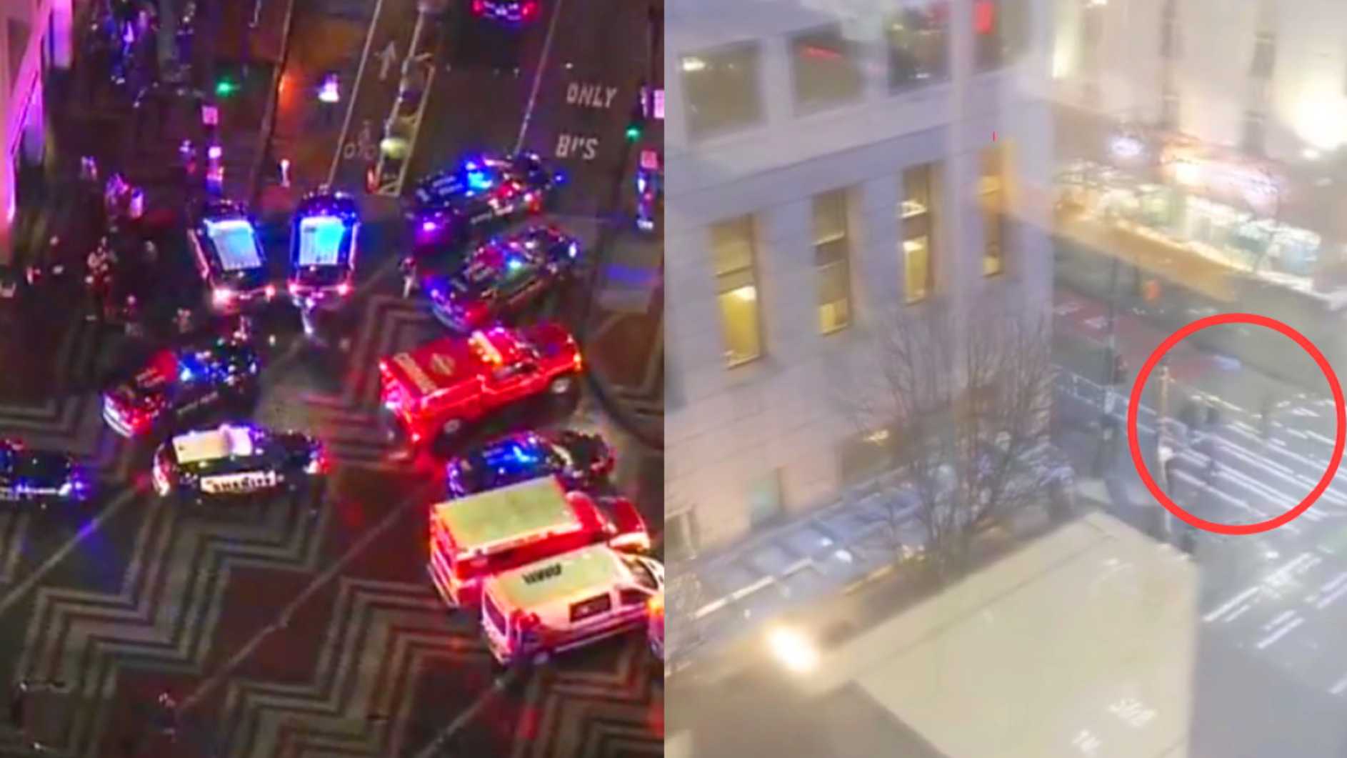 美国西雅图发生枪击案 实拍:现场路人狂奔避险 街道警灯闪烁