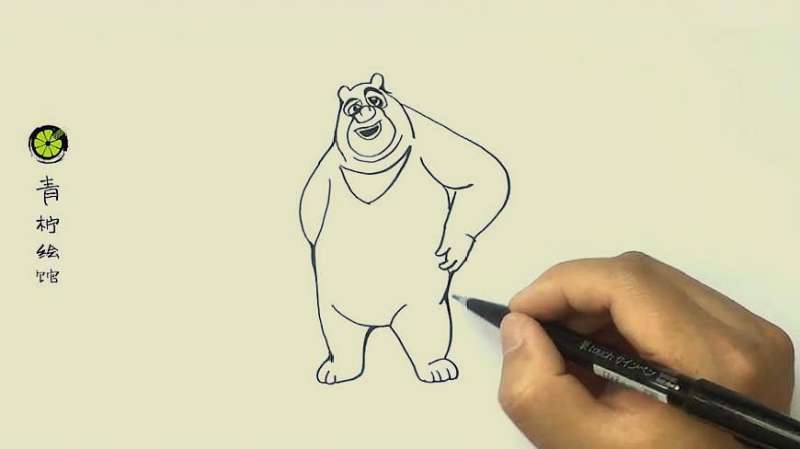 简笔画熊出没之熊二:熊大,光头强又来偷蜂蜜了