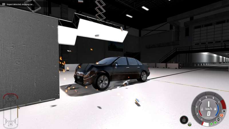 车祸模拟:假的大众辉腾?在测试中疯狂碰撞,都成废铁了还能开?