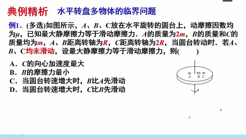 高一物理必修2 圆周运动中的临界问题(三)