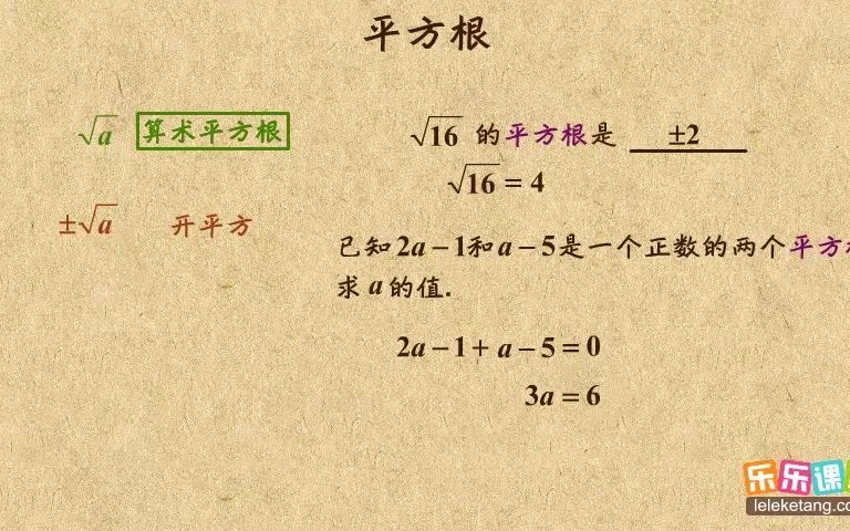 北京版八8年级初二上册数学--平方根