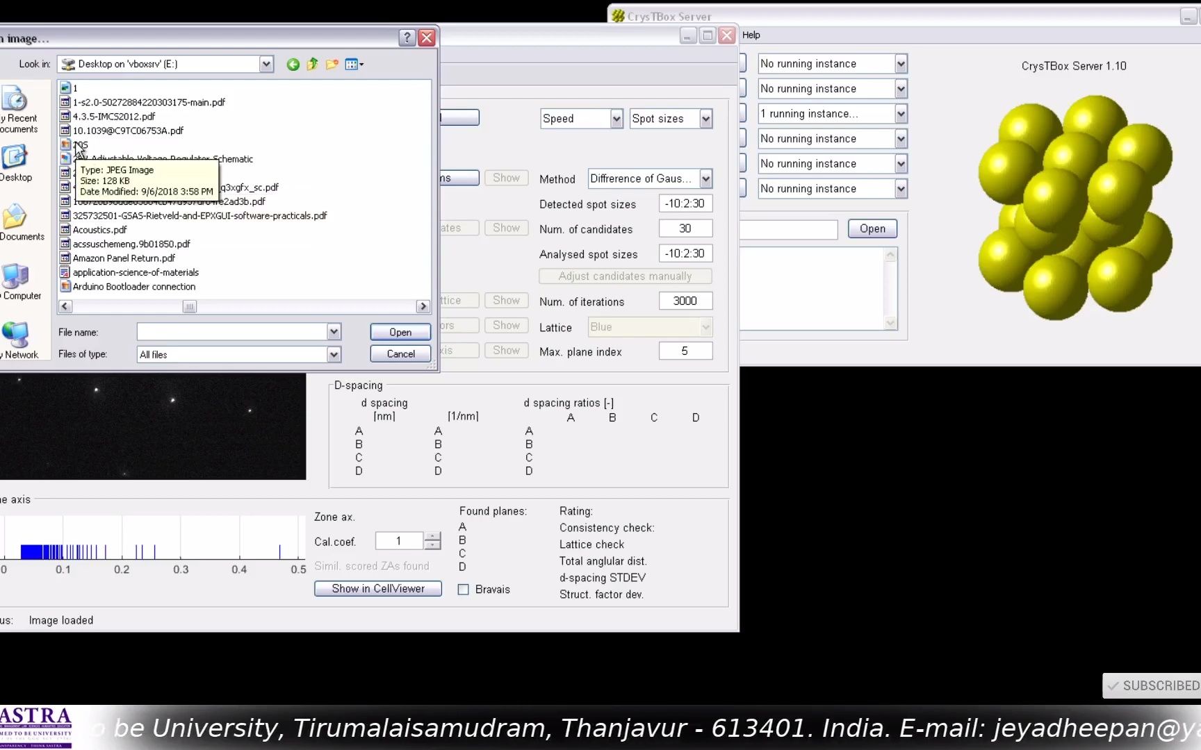 TEM衍射花样标定 CrysTBox – Crystallographic Toolbox