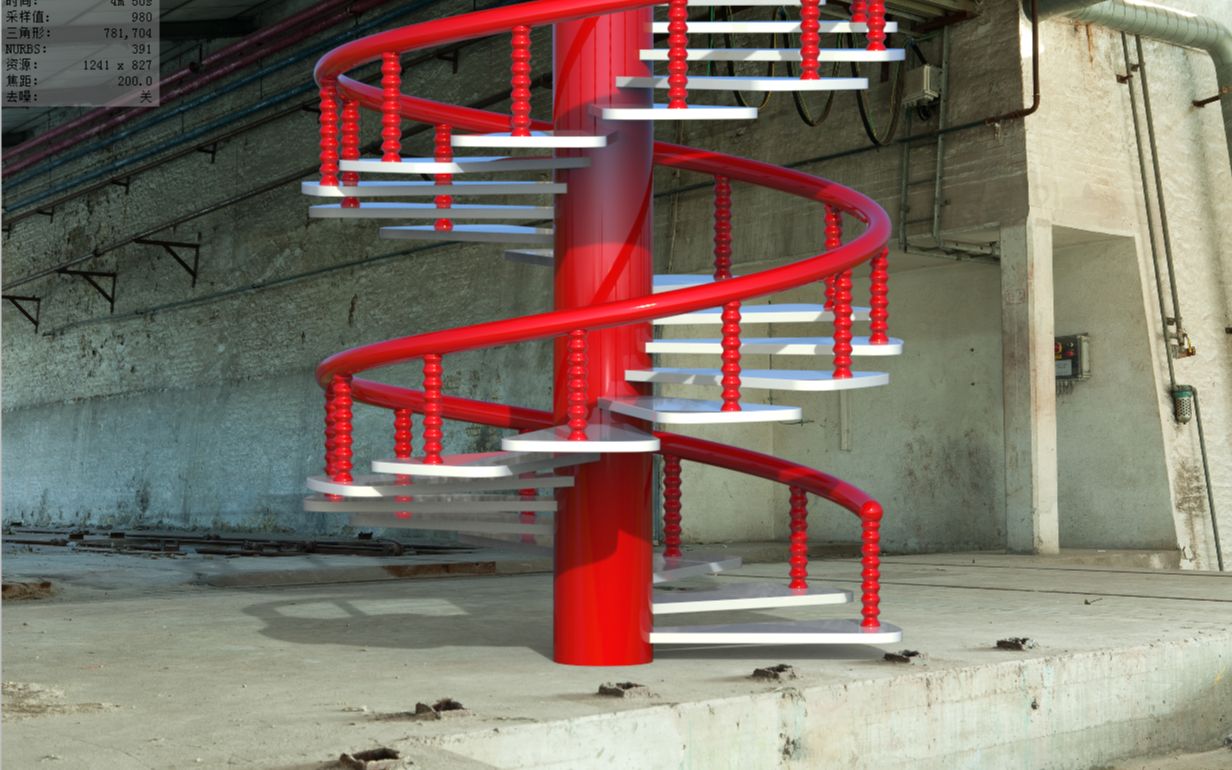 用SolidWorks画的旋转楼梯