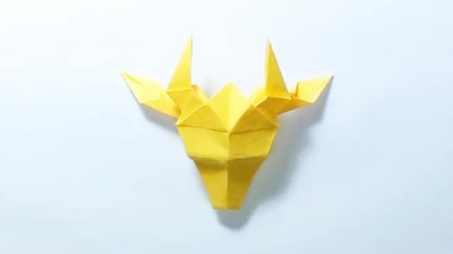 手工折纸大全,教你折一个牛头