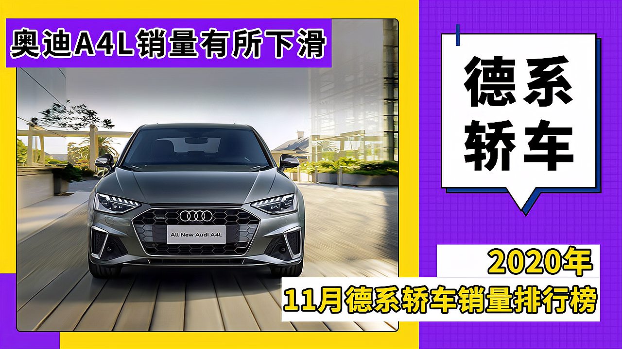 2020年11月德系轿车销量排行榜出炉,奥迪A4L销量下滑