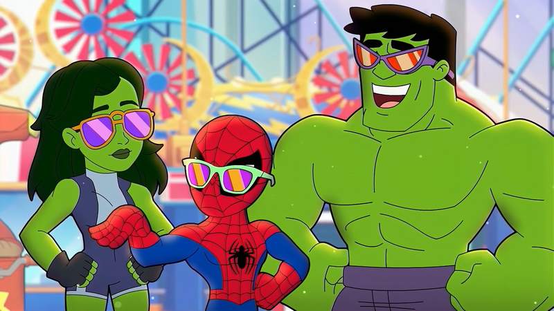 超级英雄动画,蜘蛛侠大战毒液,女绿巨人出场!