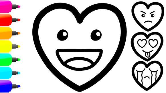 创意绘画,绘制8种爱心表情包并着色,太棒了!