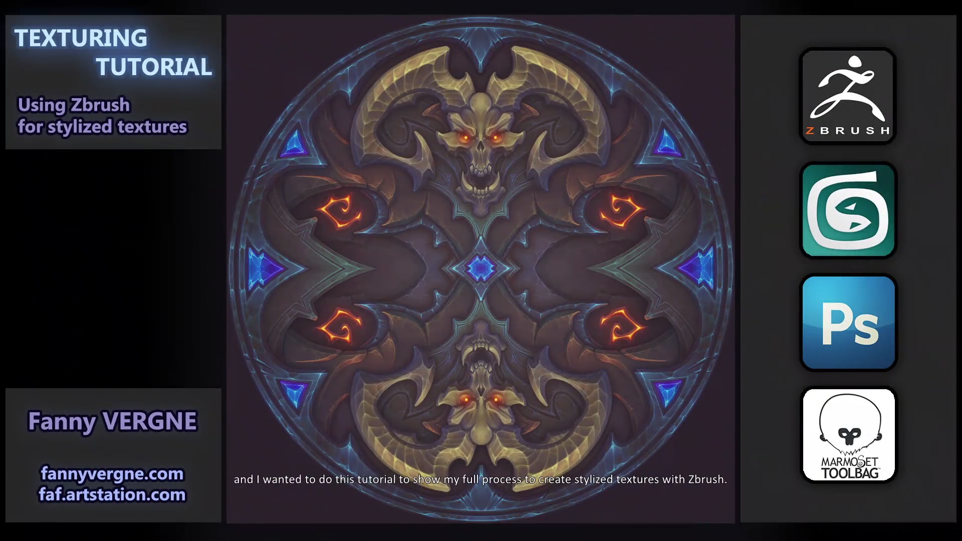 【ZBrush】ZBrush与PS风格化纹理实例制作教程(英语字幕)