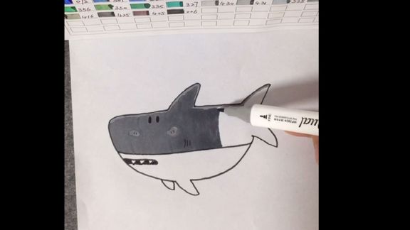 画画教程,儿童简笔画鲨鱼ߦ�。