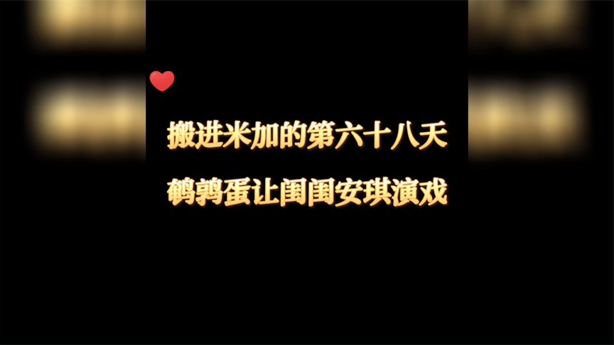 米妮搬进#米加小镇 的第六十八天,鹌鹑蛋让闺蜜安琪演戏