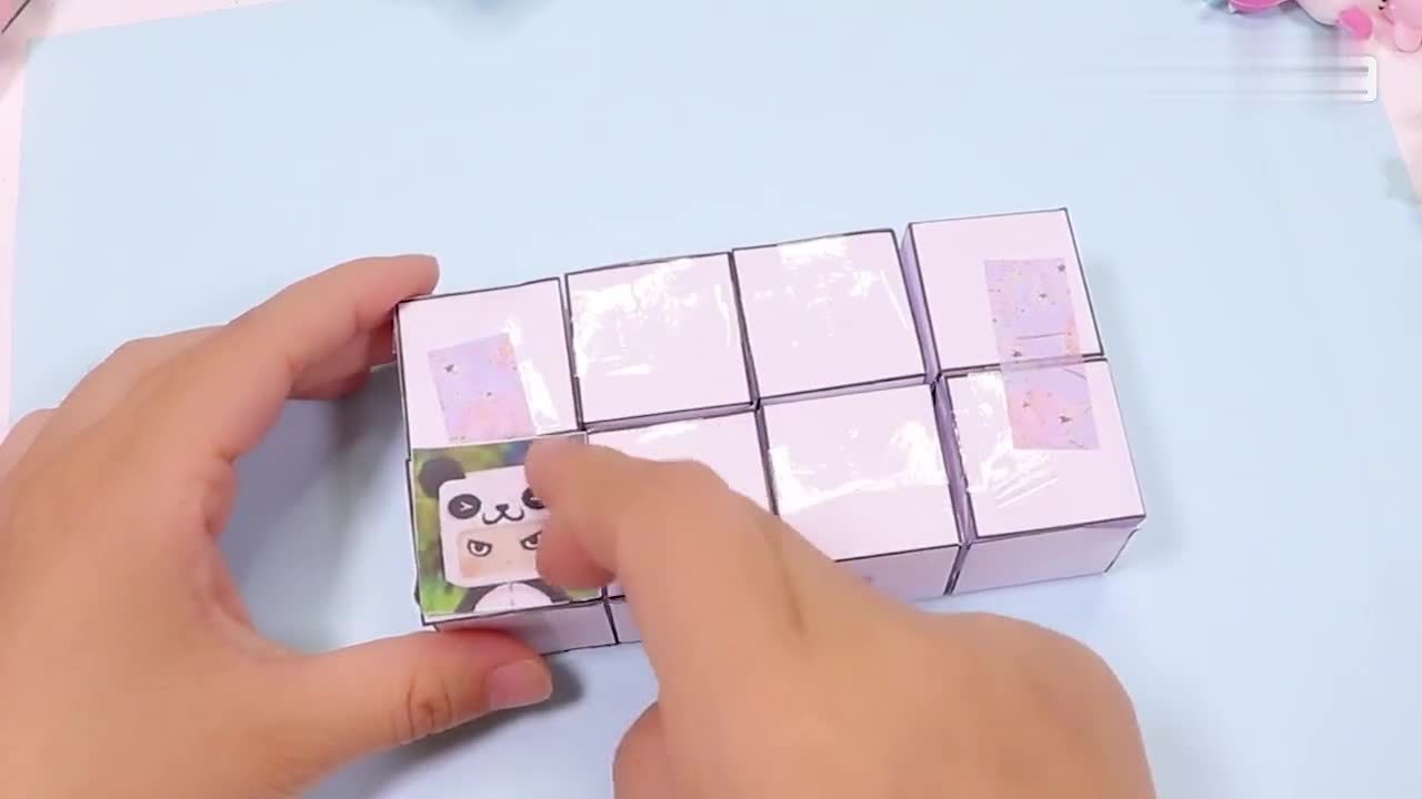 用纸就能做一个魔方?还是迷你世界主题的,灵活翻转超给力!