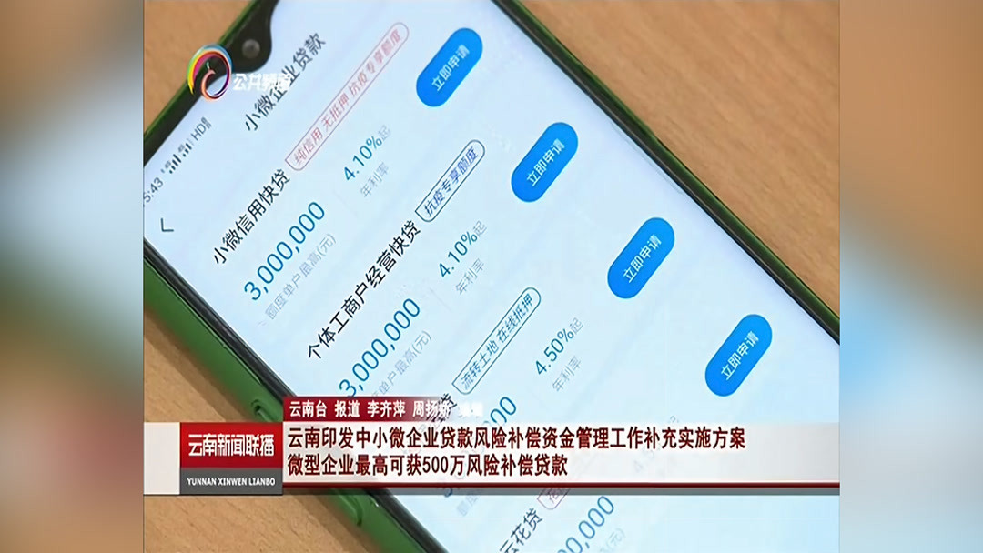 云南印发中小微企业贷款风险补偿资金管理工作补充实施方案