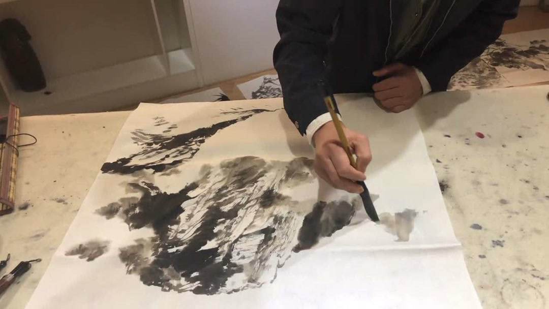 水墨山水画,简单几笔,感觉很神奇吧?