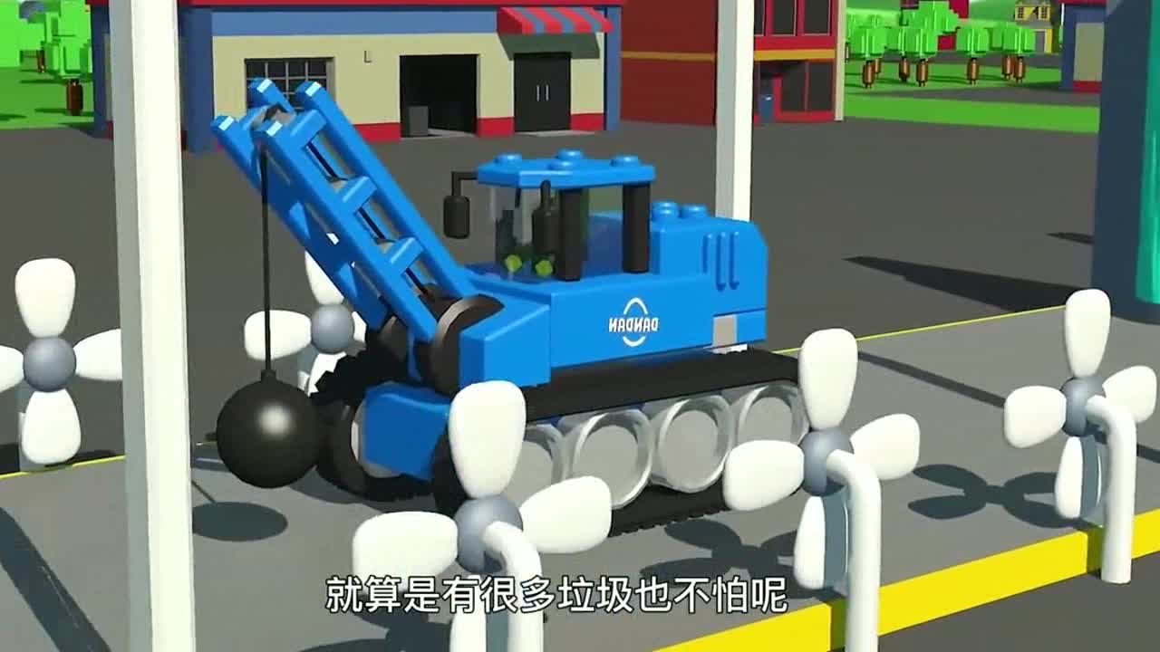 挖掘机和工程车功能展示,工程车视频表演,儿童早教益智动画