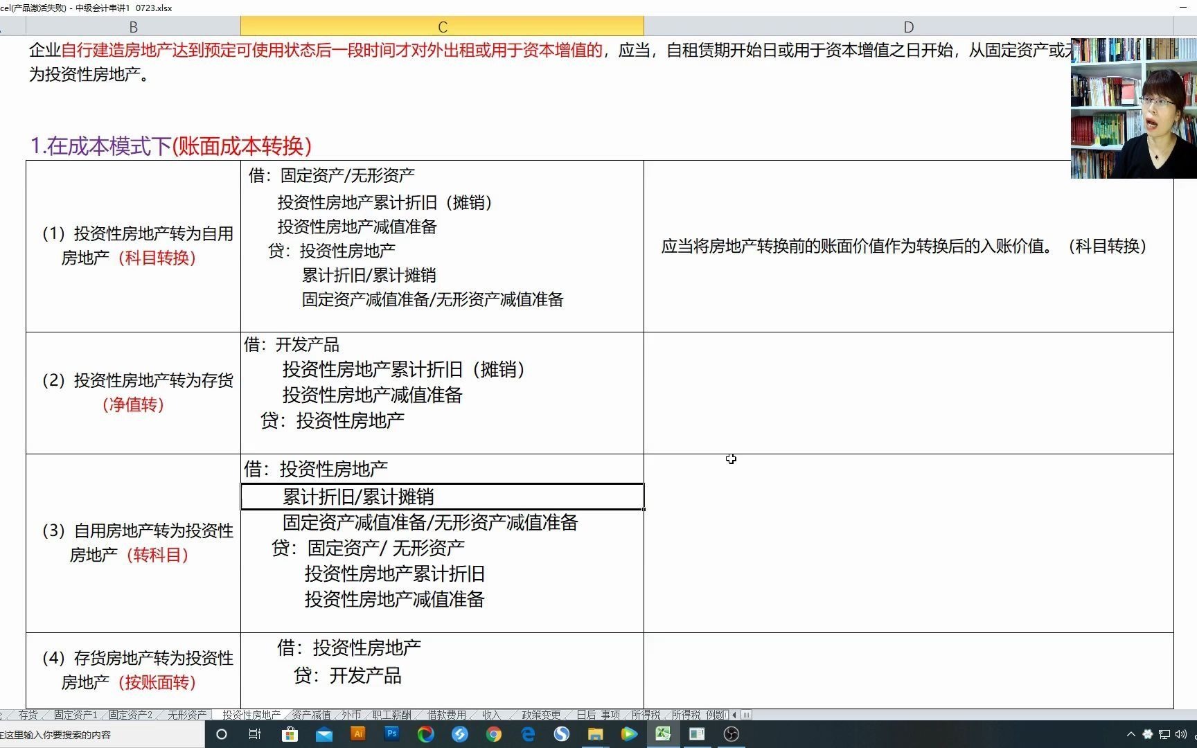 中级会计实务 - 投资性房地产转换 /白淑凤 集团财务总监 CPA