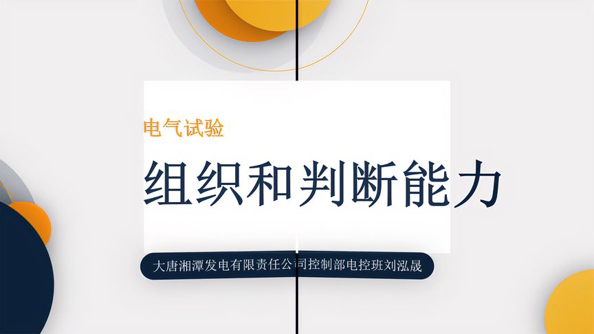 电气试验的组织和判断能力