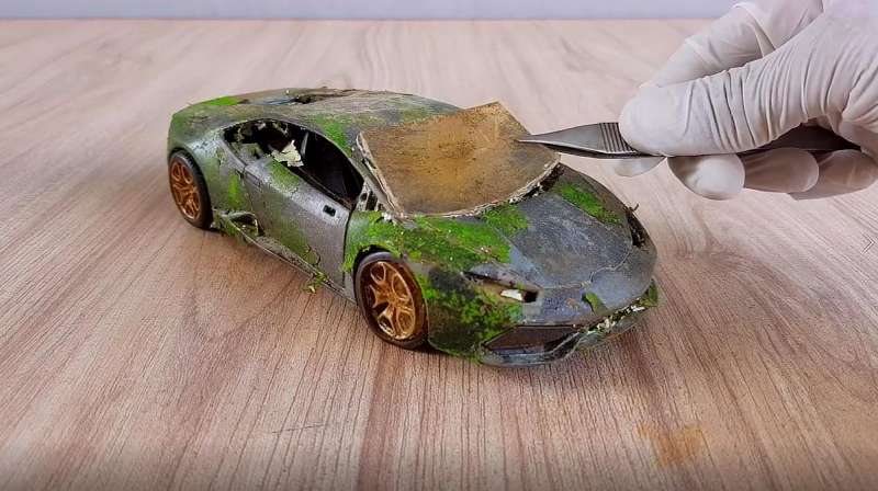 旧物修复:翻新破损的兰博基尼模型,还能看出来是旧的吗?