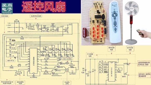 遥控风扇原理与维修,内部电路作用,各元件作用,电路图详细分析