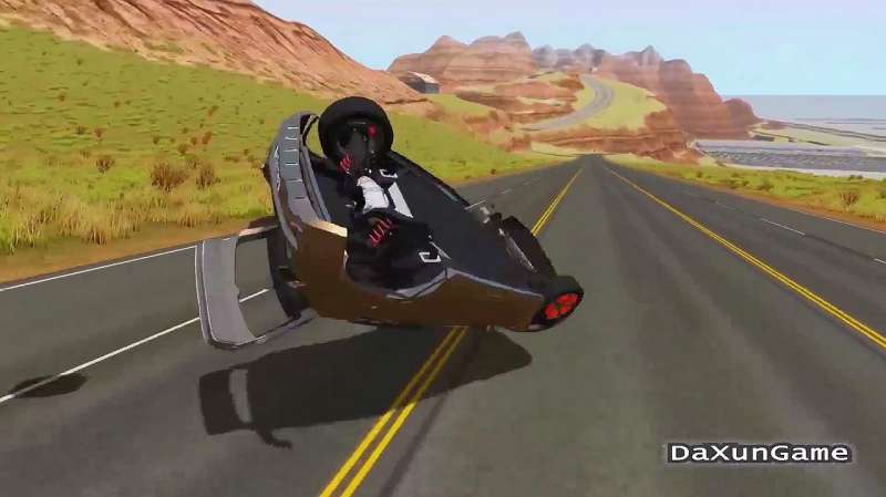 车祸模拟器:这辆汽车的质量真好,滚了这么多圈A柱都没变形