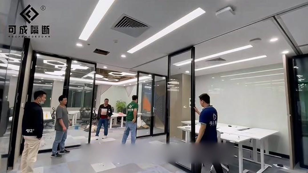 活动玻璃隔断办公室移动隔断玻璃折叠门