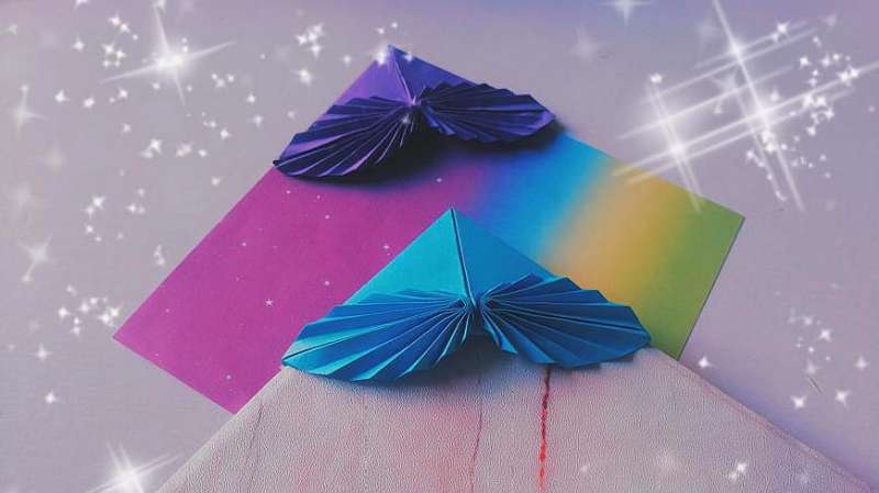 儿童折纸书签,漂亮的树叶书签2分钟折完,同学们都在用