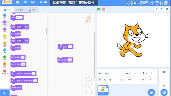 少儿编程入门教程09《改变角色大小、颜色特效》