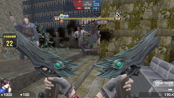 CSOL生化大逃杀模式拿着深渊的弟弟苍岚守护断后怼着僵尸一顿锤!