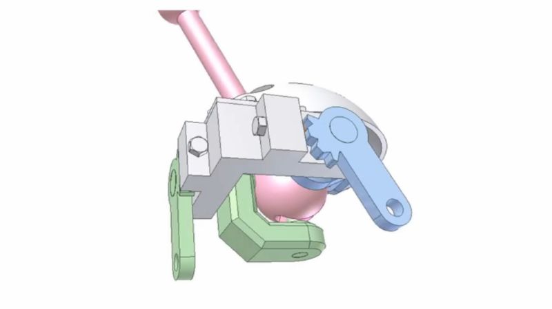 「机械原理动图」操纵杆的9个位置机制运行原理-机械设计经典机构