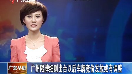 广州限牌细则出台以后车牌竞价发放或有调整[广东早晨]