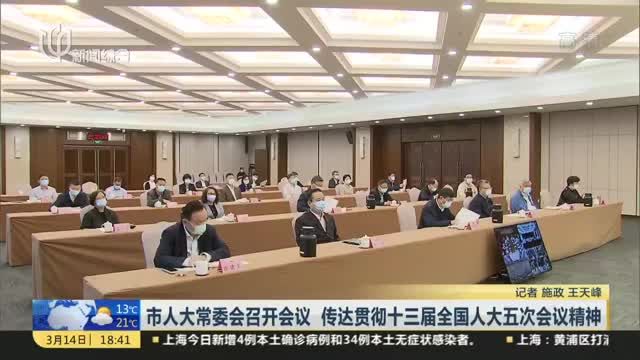 市人大常委会召开会议 传达贯彻十三届全国人大五次会议精神
